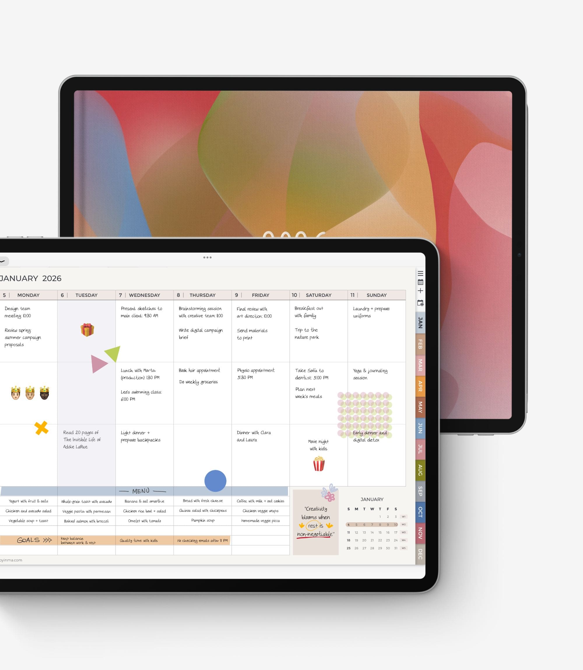 Simple digital planner 2026 for iPad and tablets – By Inma