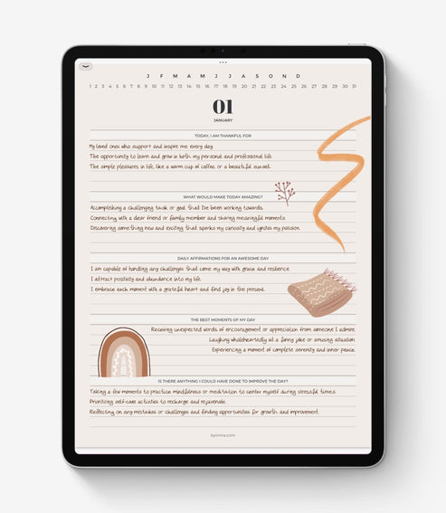Digital gratitude journal for iPad - 5 minute journal - BY INMA – By Inma