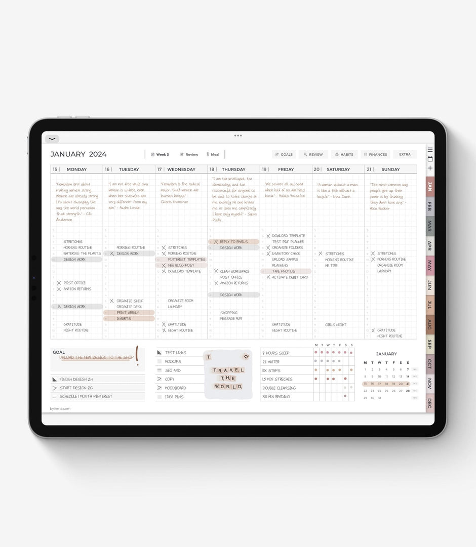 Modern and minimalist digital planners for iPad - BY INMA – By Inma
