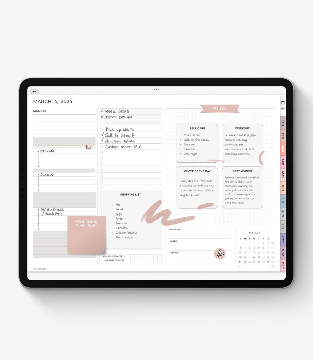Modern and minimalist digital planners for iPad - BY INMA – By Inma