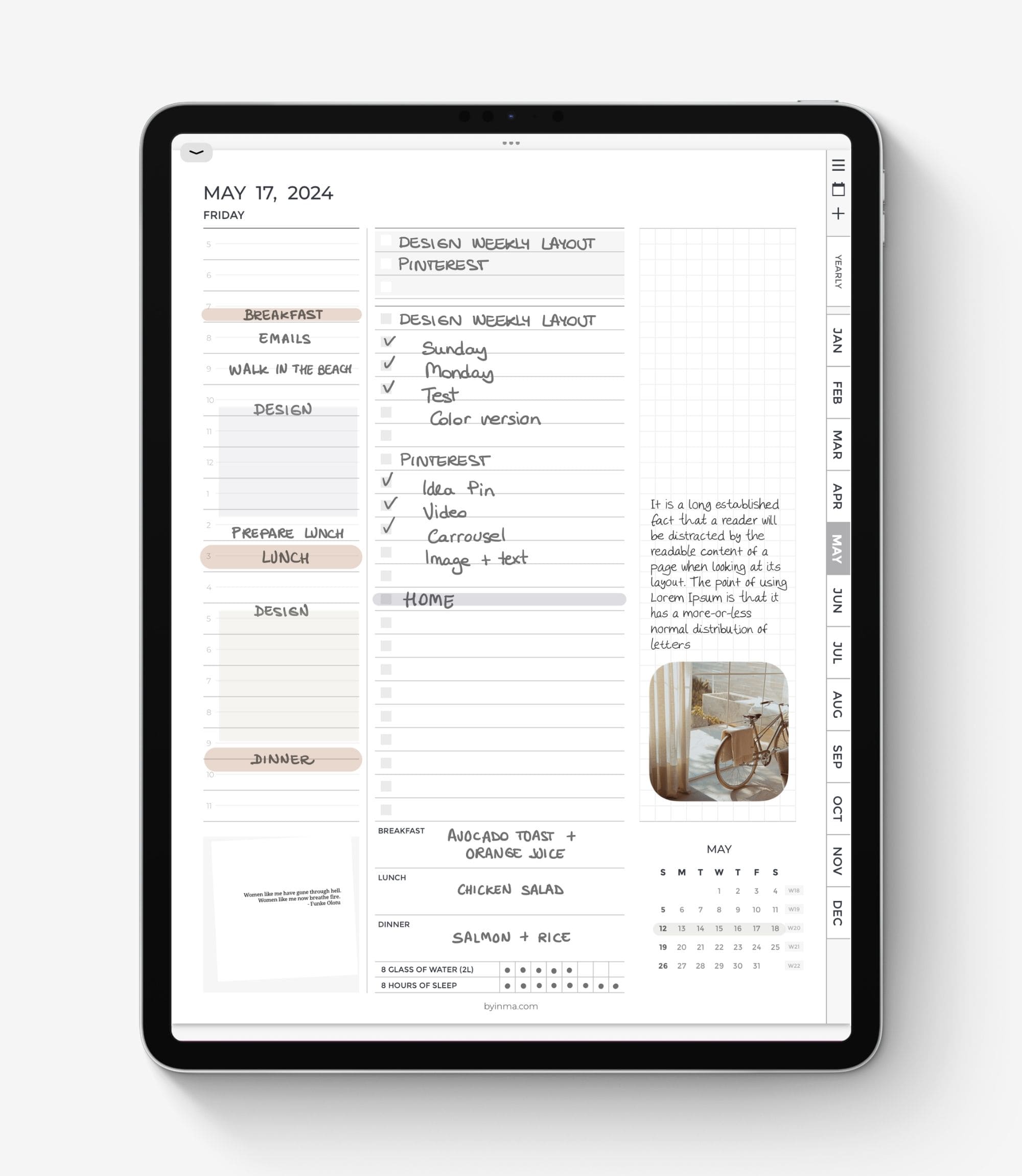 Modern and minimalist digital planners for iPad - BY INMA – By Inma