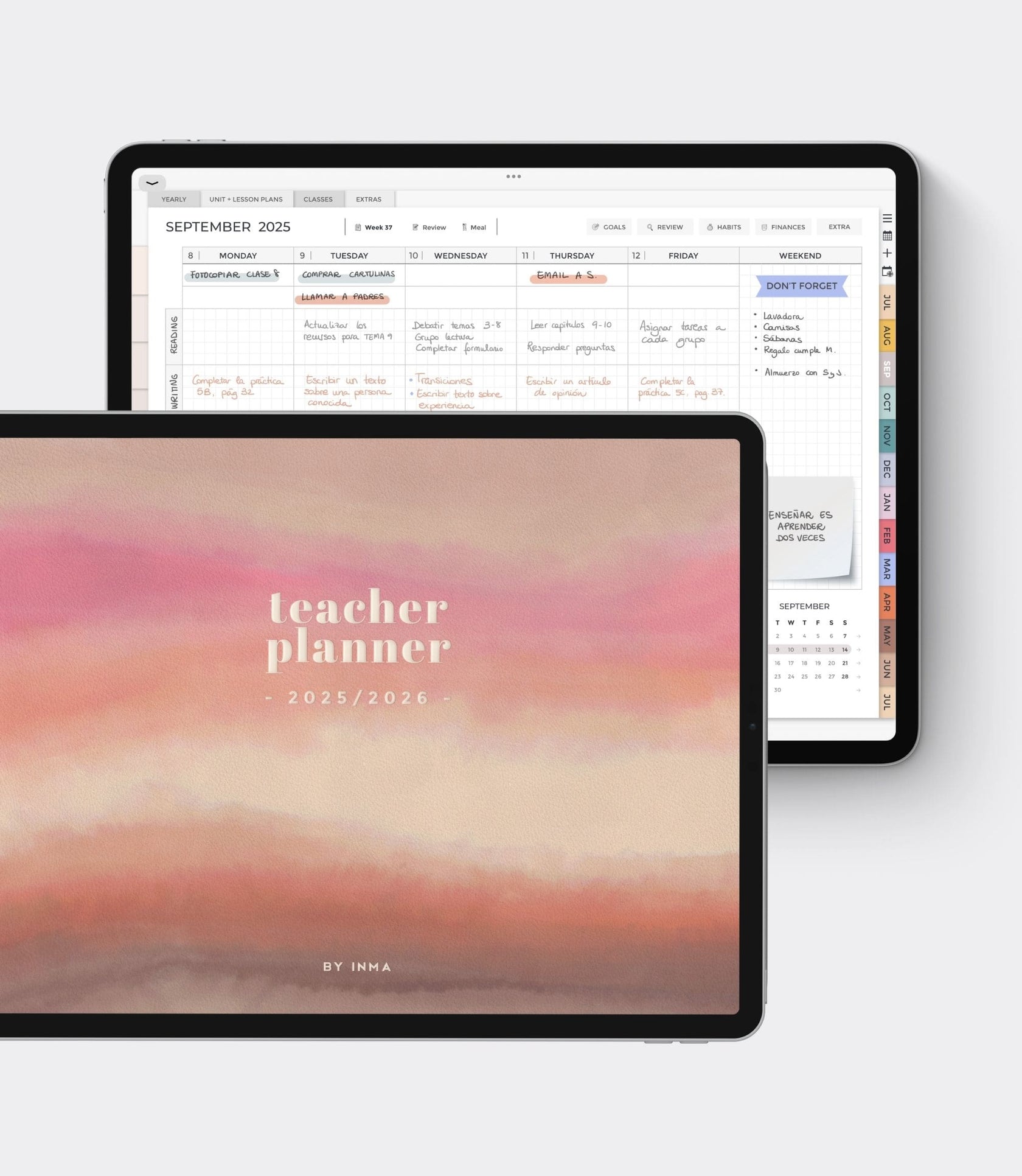 Digital planner for teachers 2025-2026. Lesson planner iPad - BY INMA ...