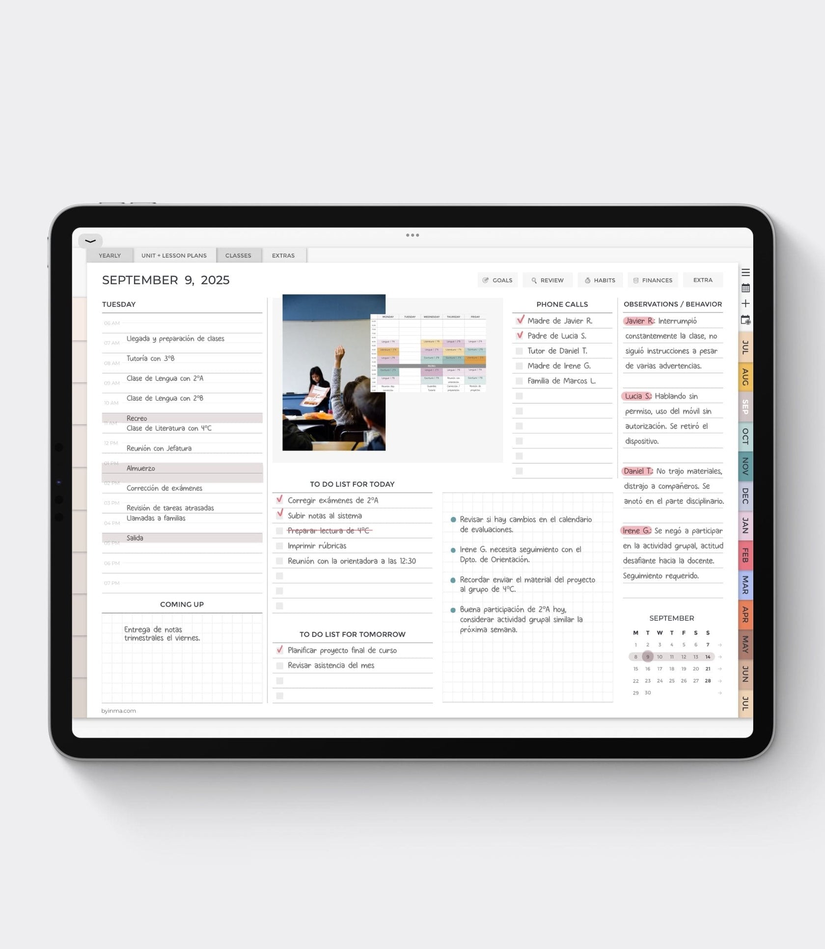 Digital planner for teachers 2025-2026. Lesson planner iPad - BY INMA ...