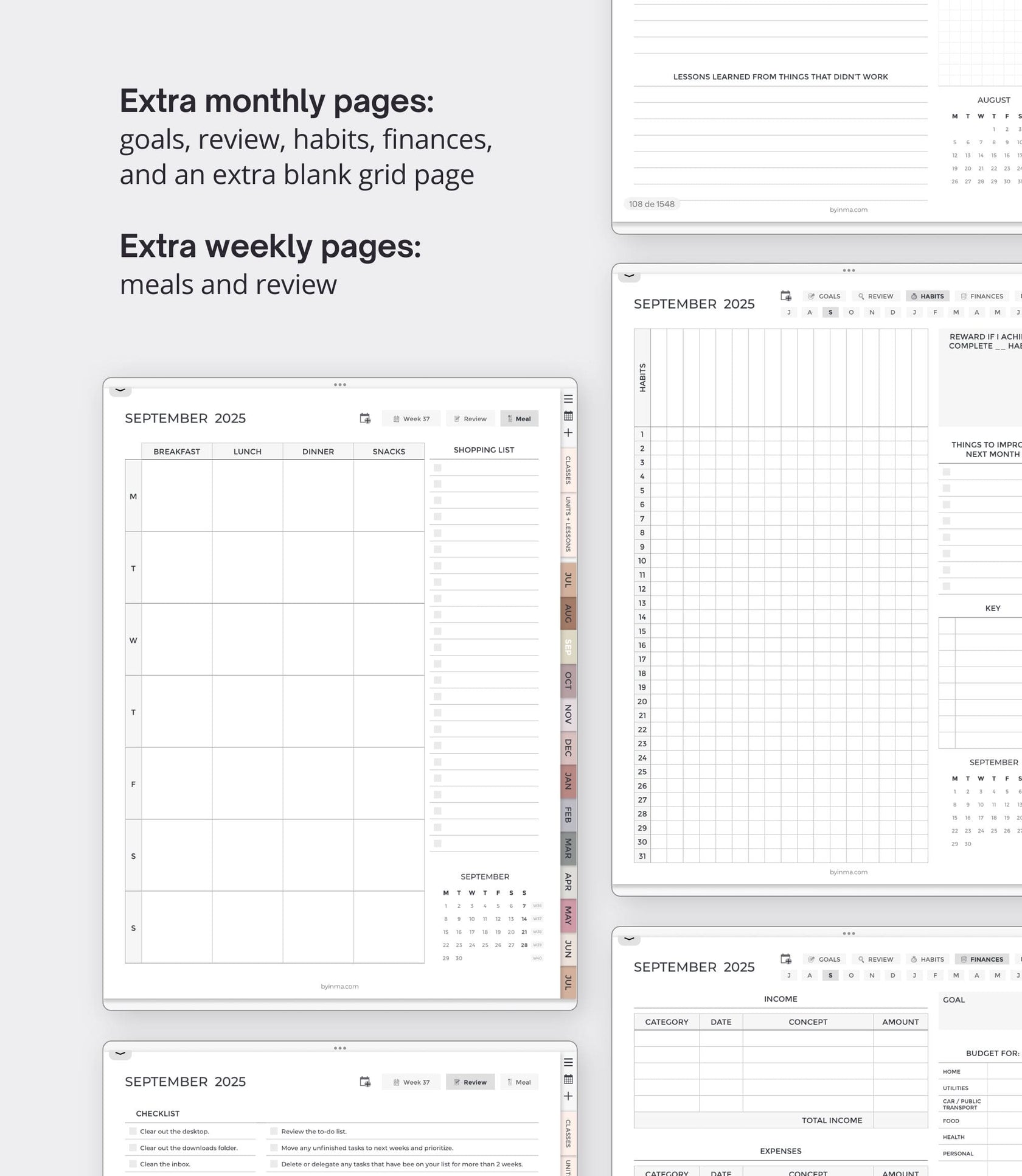 Teacher digital planner 2025-26. Lesson planner iPad - BY INMA – By Inma