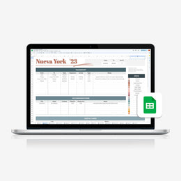 Aesthetic travel planner itinerary template for Google Sheets – By Inma