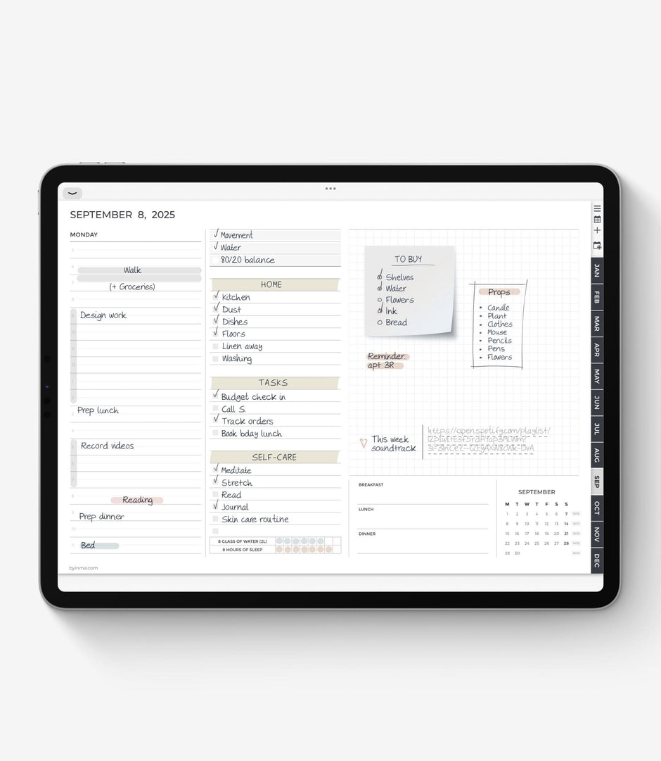 Modern and minimalist digital planners for iPad - BY INMA – By Inma