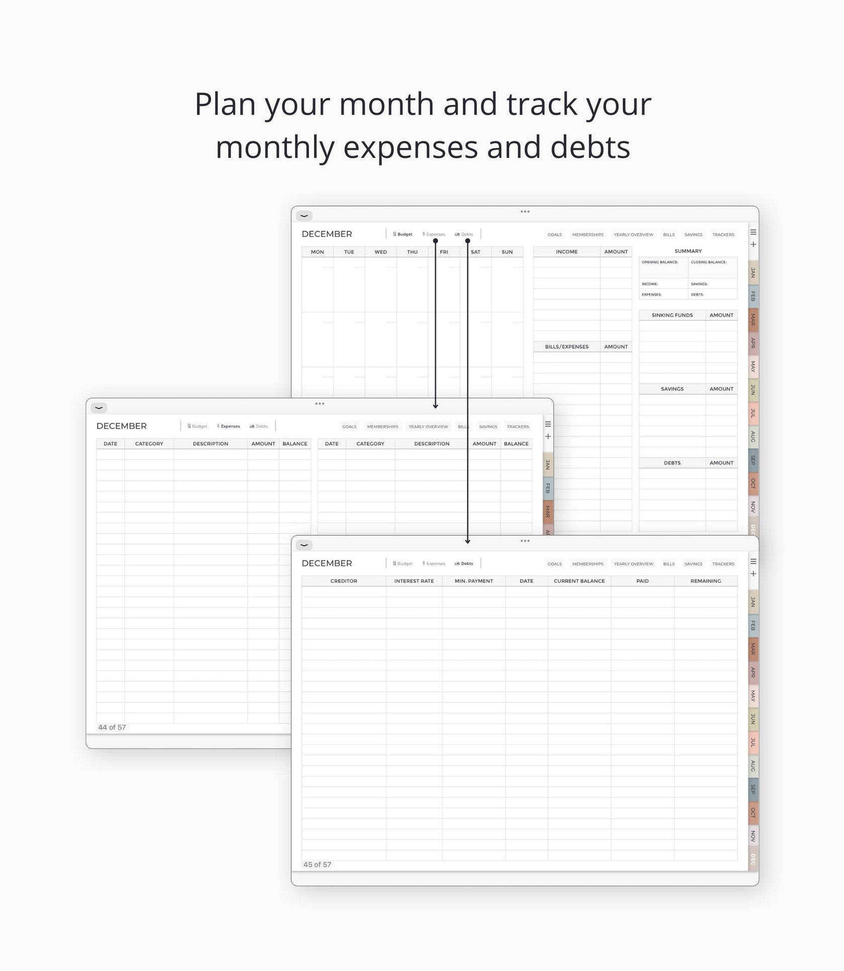 Digital budget and finance planner template for iPad - BY INMA – By Inma