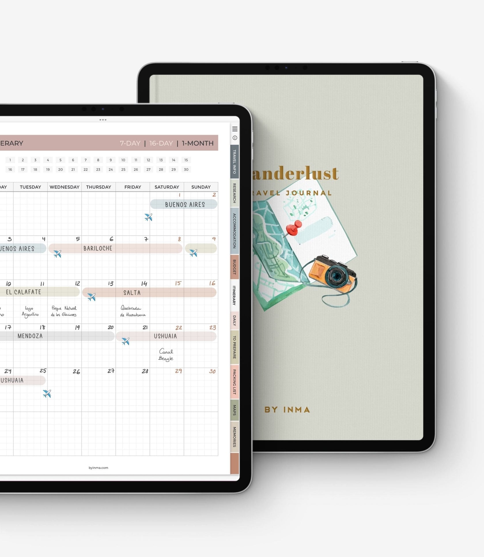 Digital travel planner and journal for iPad - BY INMA – By Inma