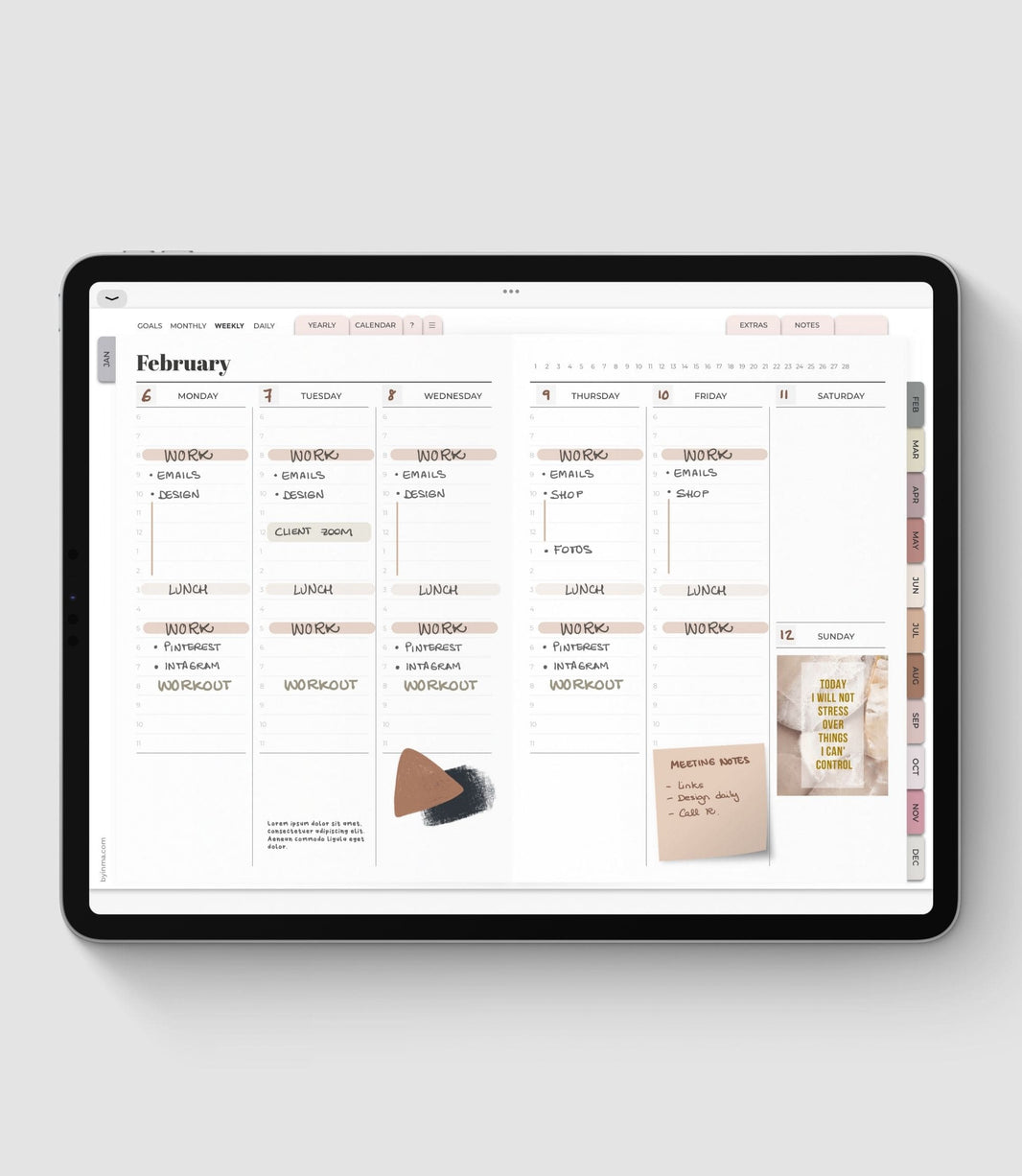 Modern and minimalist digital planners for iPad - BY INMA – By Inma